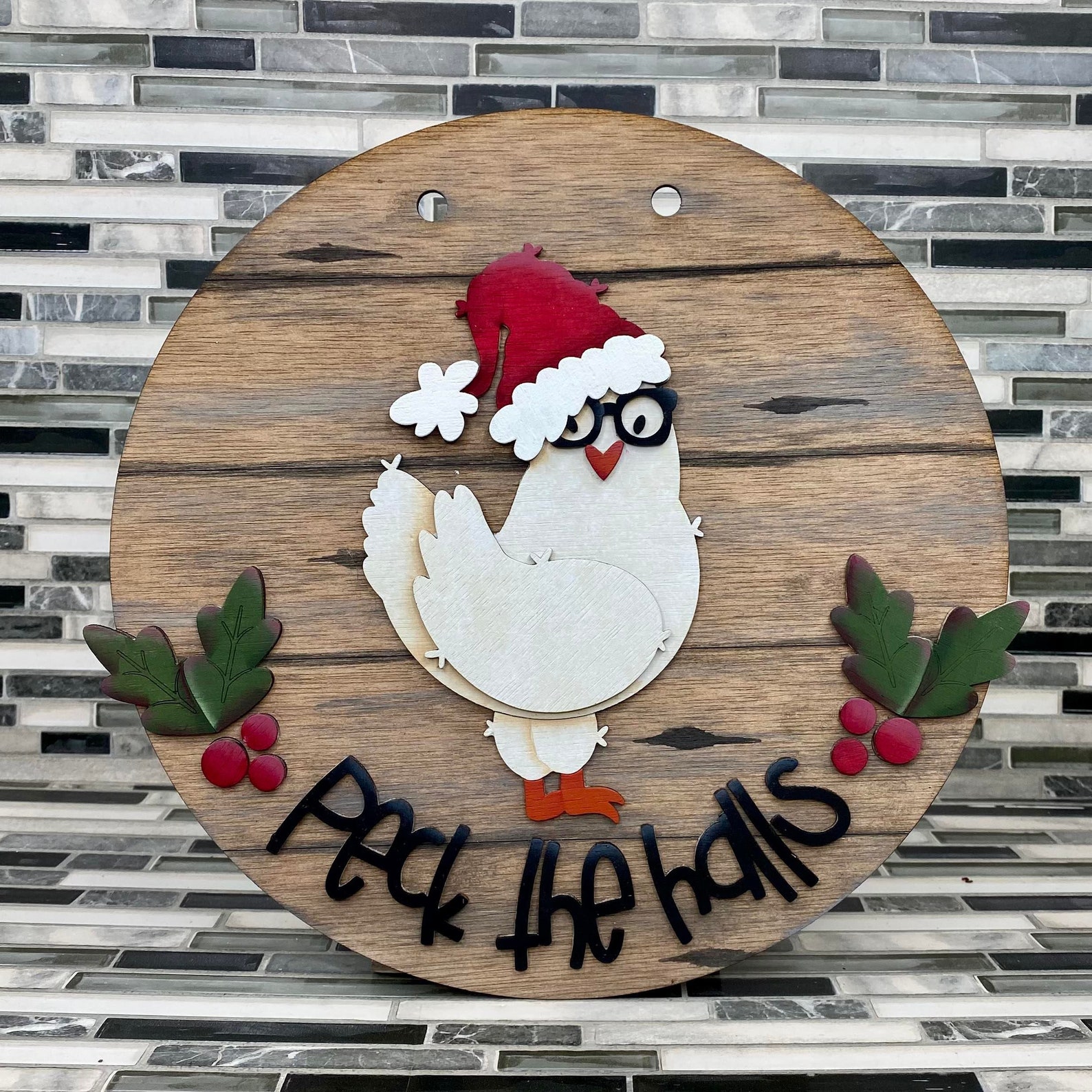 SVG/ LASER Cut/ Digital/peck the Halls Chicken Sign/christmas - Etsy