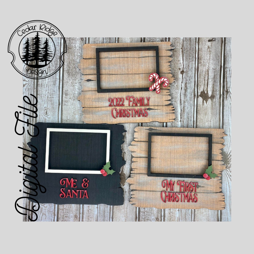 SVG/ LASER Cut/ Digital/4x6 Christmas Photo Frame/christmas Frame ...