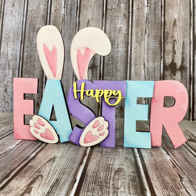 SVG/ LASER Cut/ Digital/easter Shelf Sitter/easter Bunny Ears Table ...