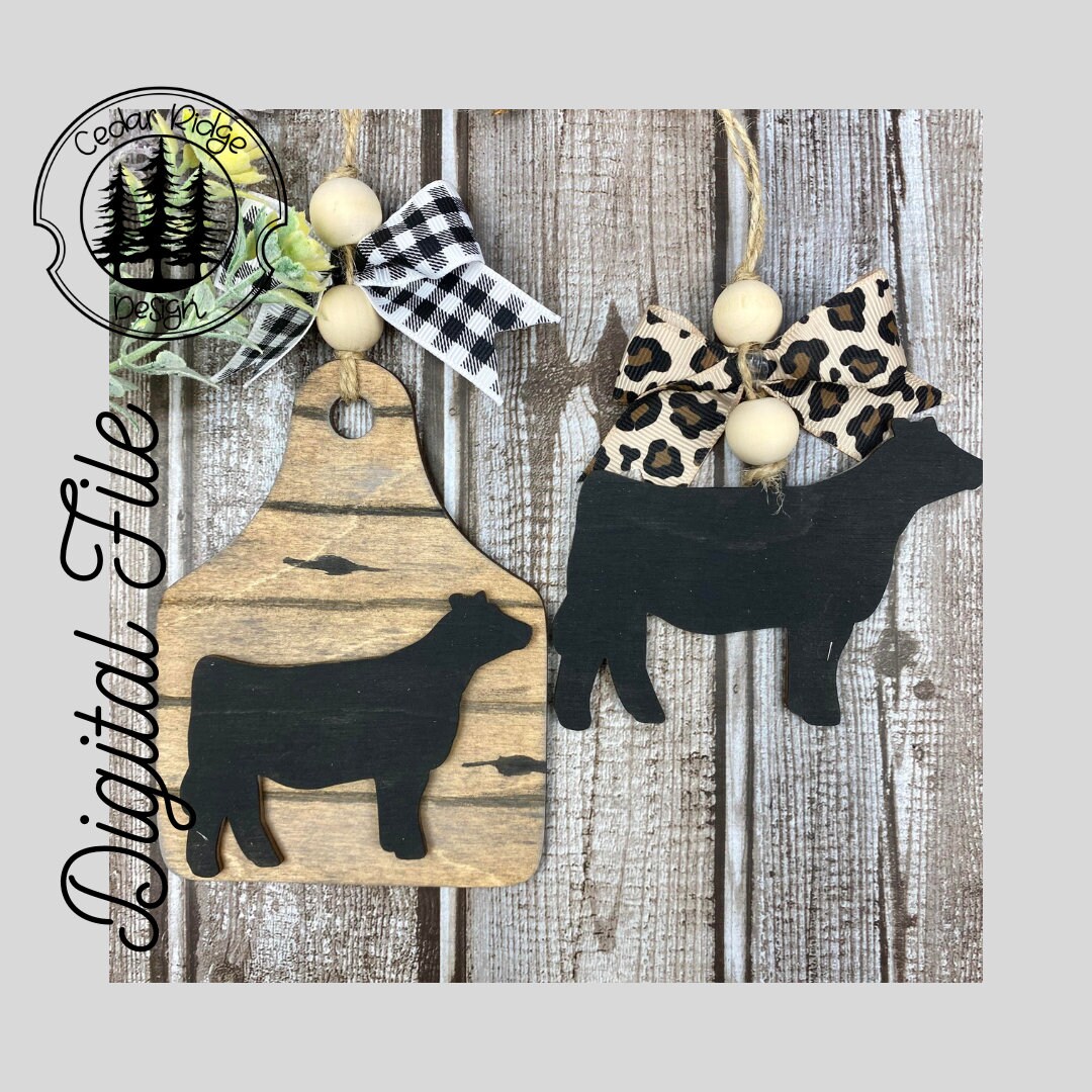 Beef Heifer/svg/ LASER Cut/ Digital/show Animal Ornament Set/christmas ...