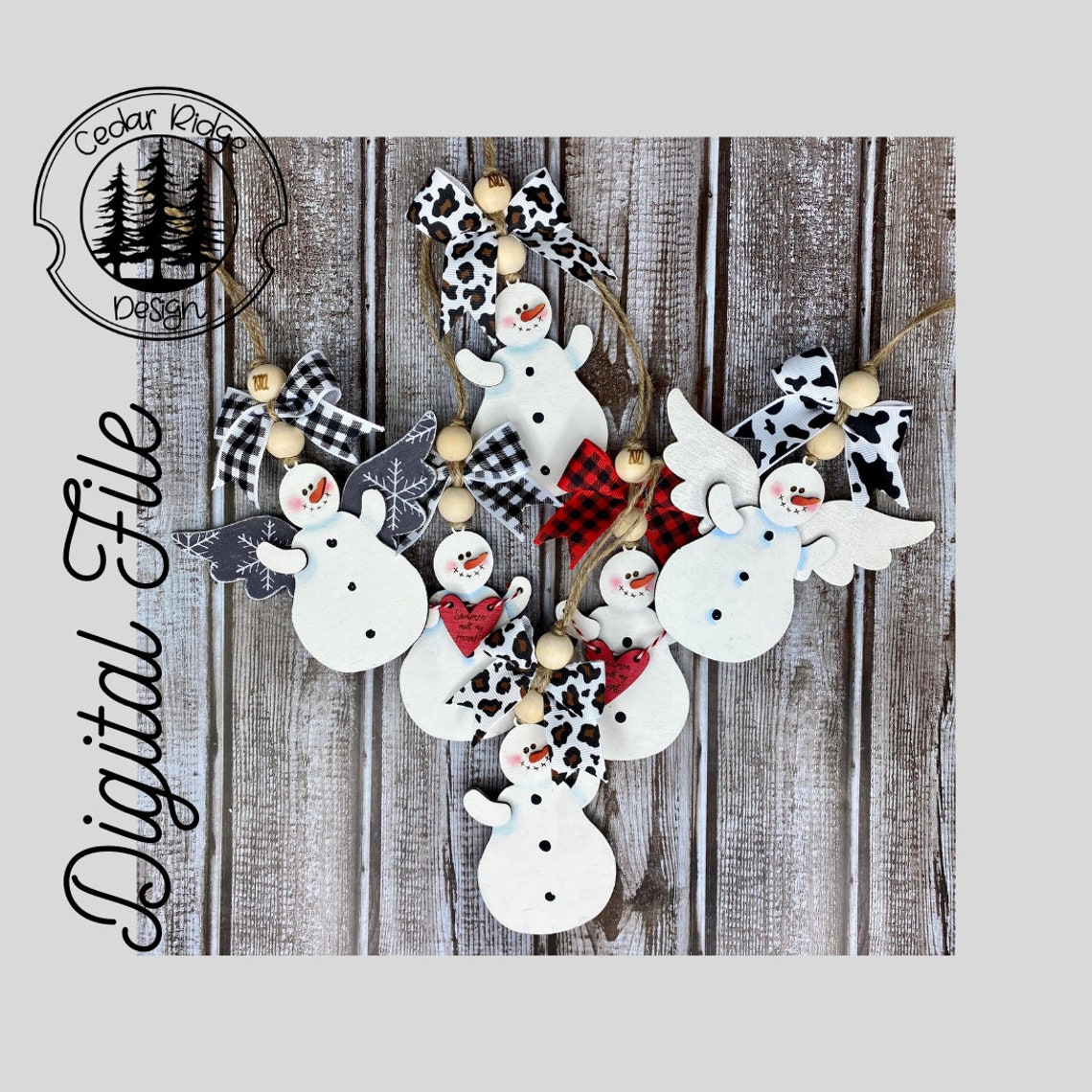 Snow Angel/snowman Ornament Set/svg/ LASER Cut/ - Etsy