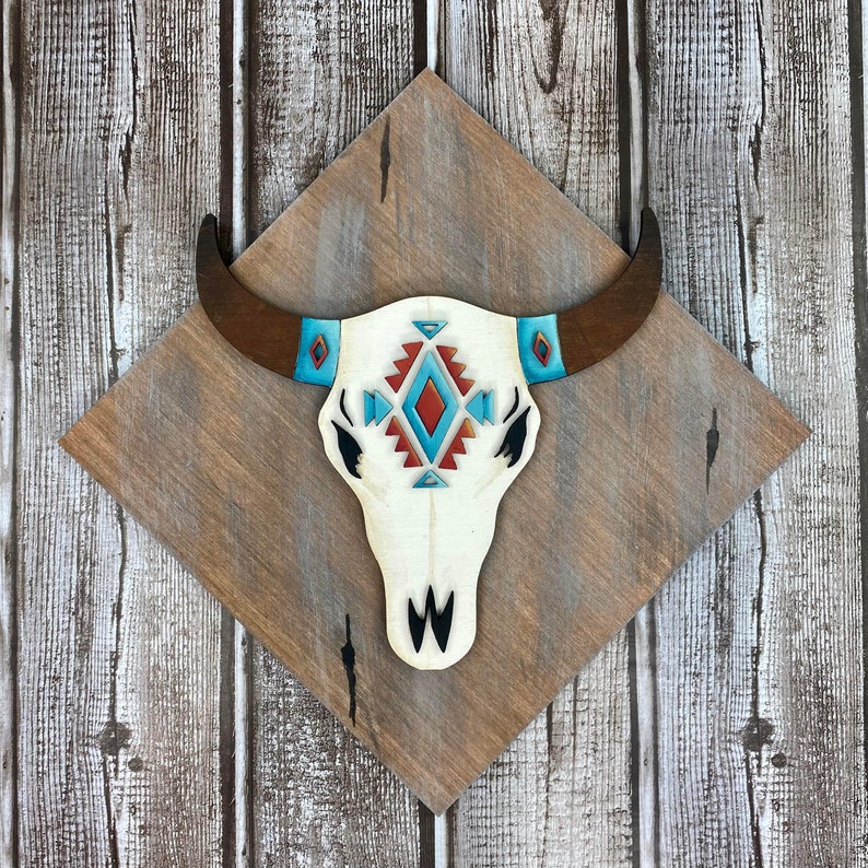 Aztec Bull / Aztec Bull Sign Trio/svg/ LASER Cut/ Digital/western Wall ...