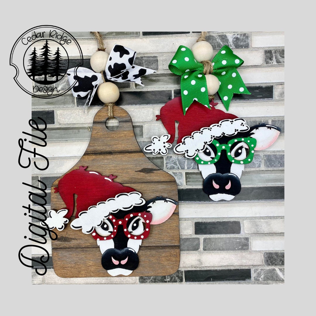 SVG/ LASER Cut/ Digital/cow Car Charm Ornament/christmas Ornament/bogg ...
