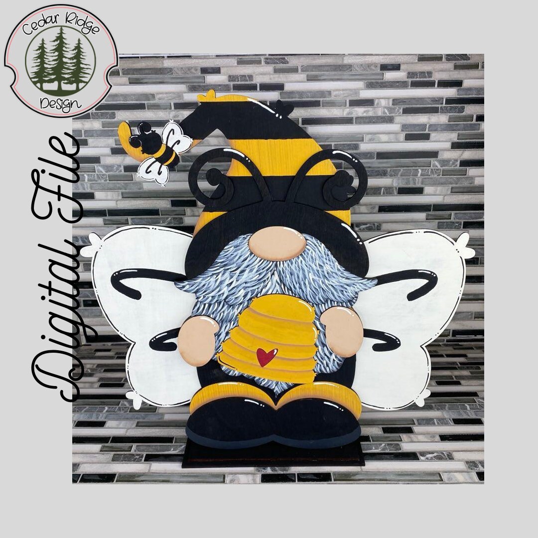 SVG/ LASER Cut /DIGITAL File/honey Bee Gnome Shelf Sitter/honey Bee ...