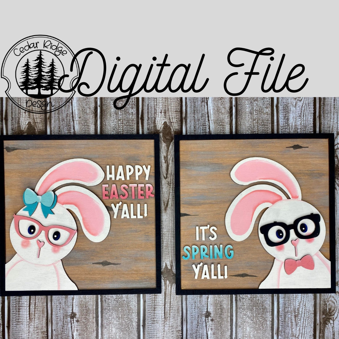 Bunny Spring Sign/svg/ LASER Cut/ Digital/wall Decor/ Easter Sign ...