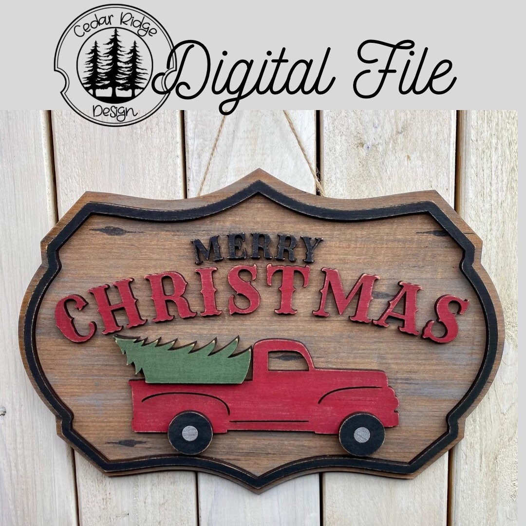 SVG/ LASER Cut/ Digital/merry Christmas Sign/christmas Sign/christmas ...
