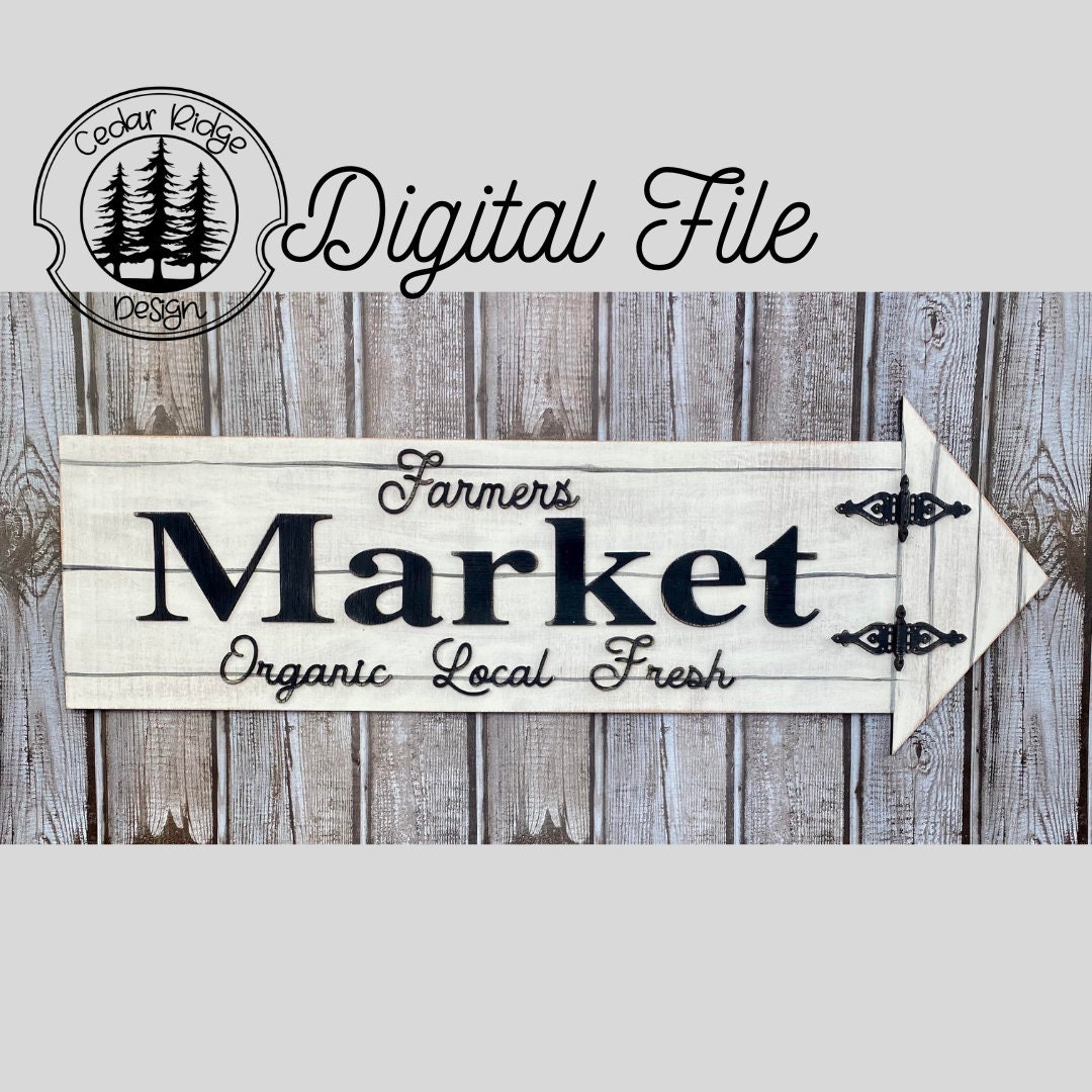 Vintage Farmers' Market Sign Svg/vintage Style Sign/ Vintage Style Wall ...