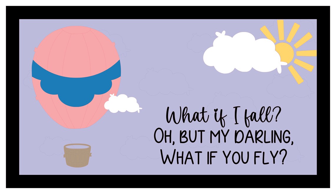 SVG/ LASER Cut/ Digital/what If I Fall Sign/ Hot Air Balloon | Etsy