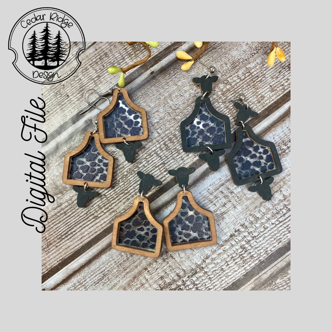 Layered Ear Tag Mix & Match Earring File/svg/laser Cut/digital/mix and ...