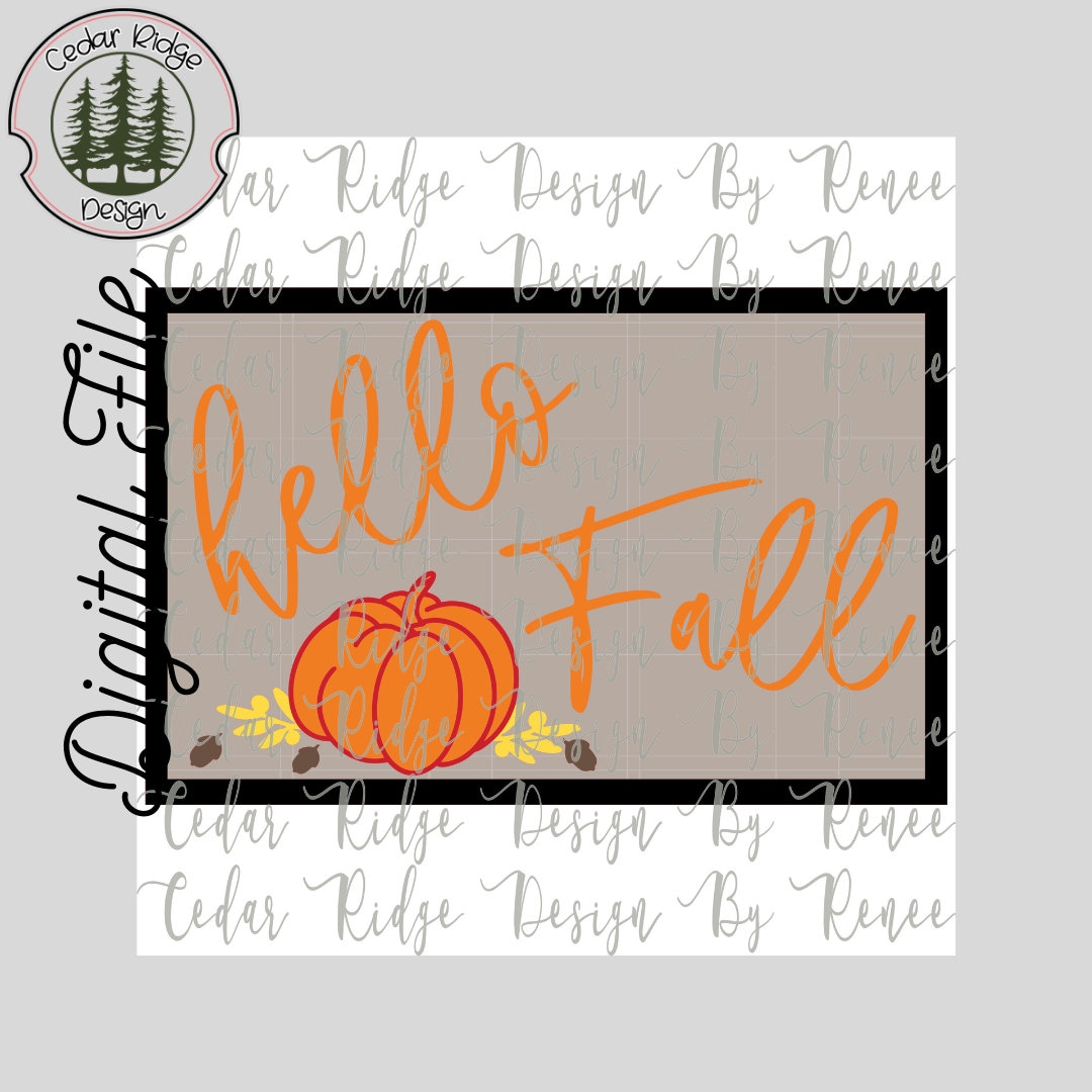 SVG/ LASER Cut/ Digital/hello Fall/pumpkins/fall/fall Decor/door Sign ...
