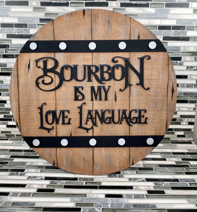 SVG/ LASER Cut/bourbon Mock Barrel Head/bar Sign/barrel Head Sign/man ...