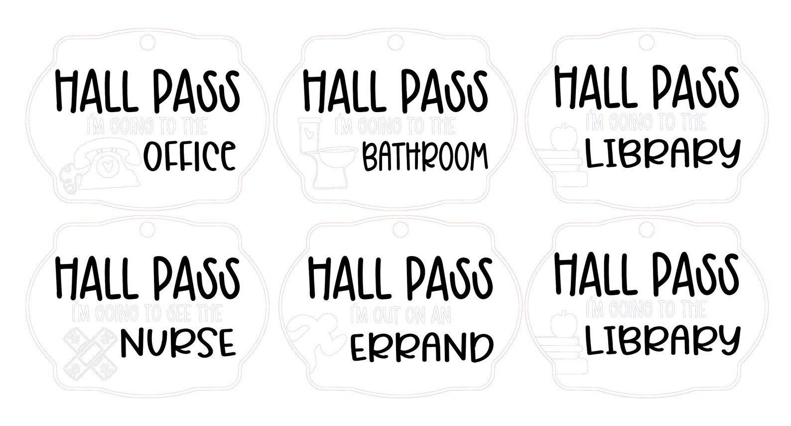 SVG/ LASER Cut/ Digital/classroom Hall Pass /school Hall Pass/teacher ...