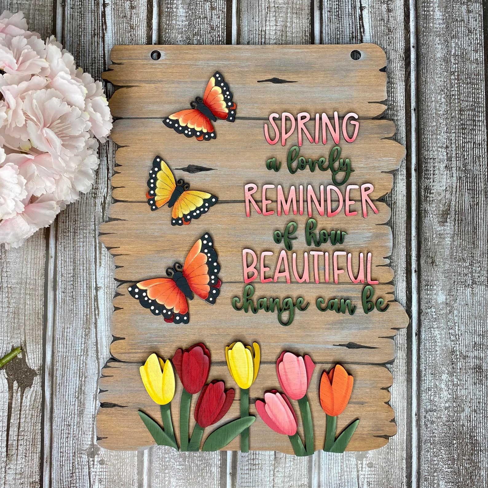 Spring Tulips Sign SVG/ LASER Cut/ Digital/spring Sign Farmhouse Sign ...
