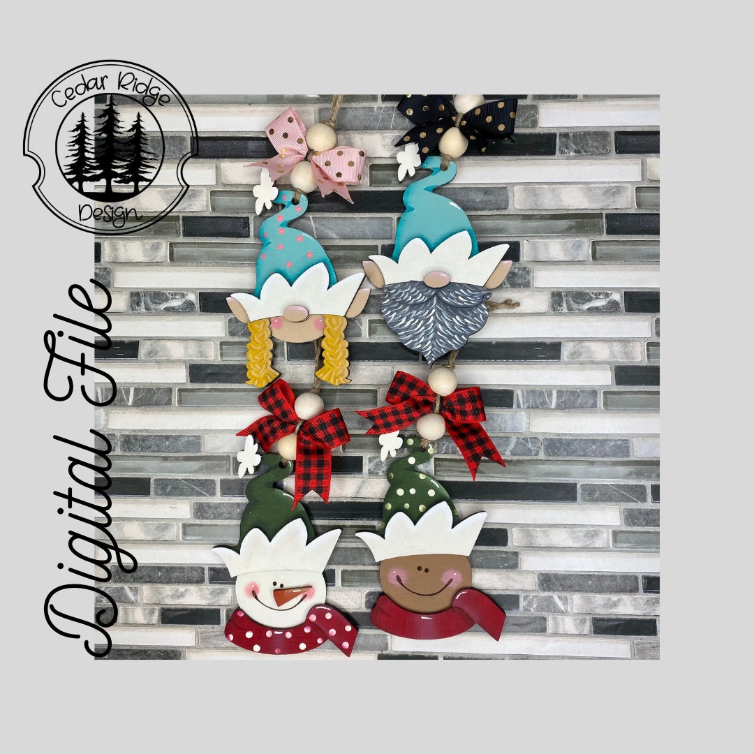 SVG/ LASER Cut/ Digital/elf Ornament Set/christmas Ornament/bogg Charm ...