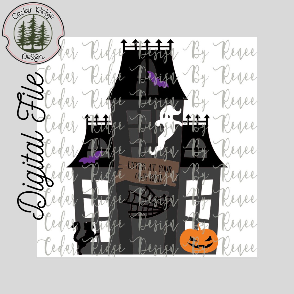 SVG/ LASER Cut/ Digital/haunted House Shelf - Etsy
