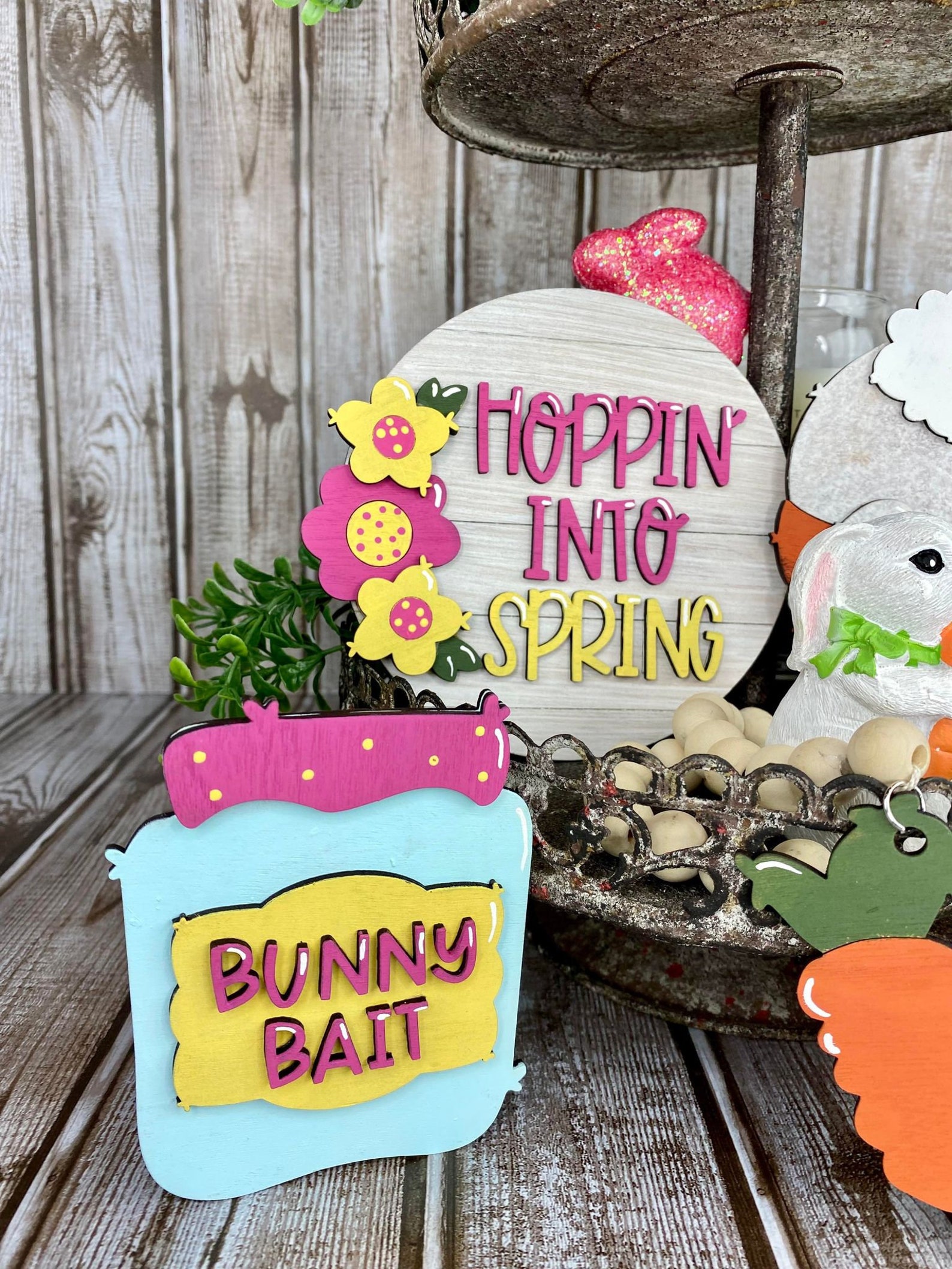 SVG/ LASER Cut/ Digital/hoppin Into Spring /spring Tiered Tray Set ...