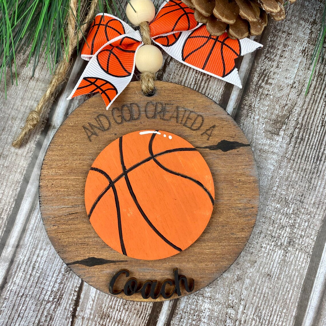 And God Created A Coach Ornament SVG/LASER Cut/digital/basketball Coach ...