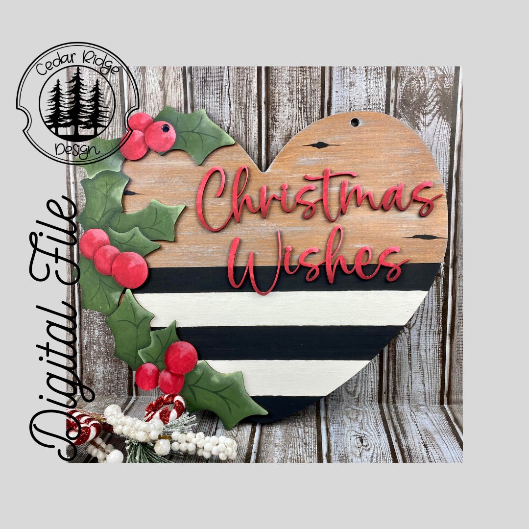 Whimsical Christmas Wishes Sign/svg/ LASER Cut/ Digital/christmas Sign ...