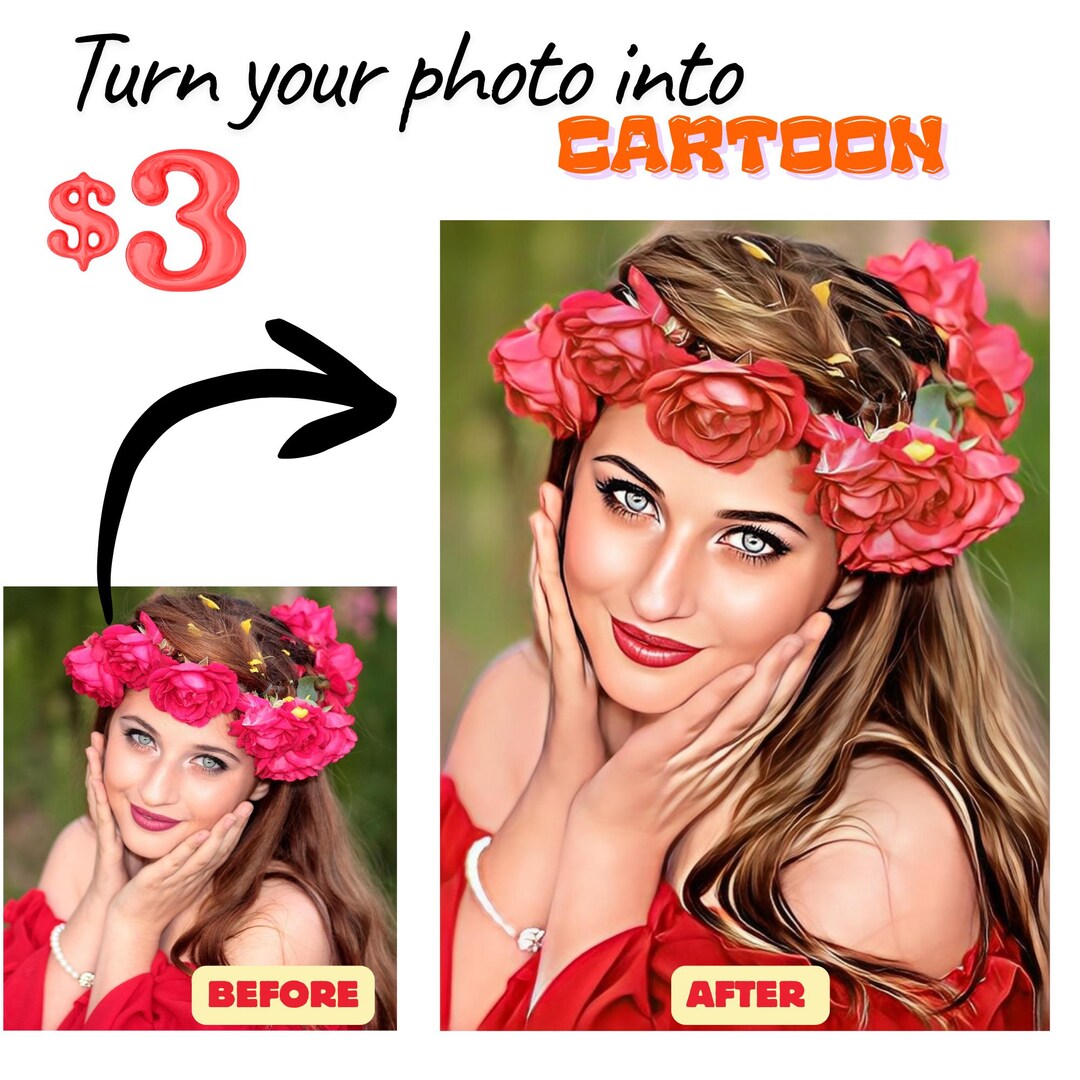 Custom Cartoon Portrait – Turn Your Photo Into a Fun Cartoon Style ...