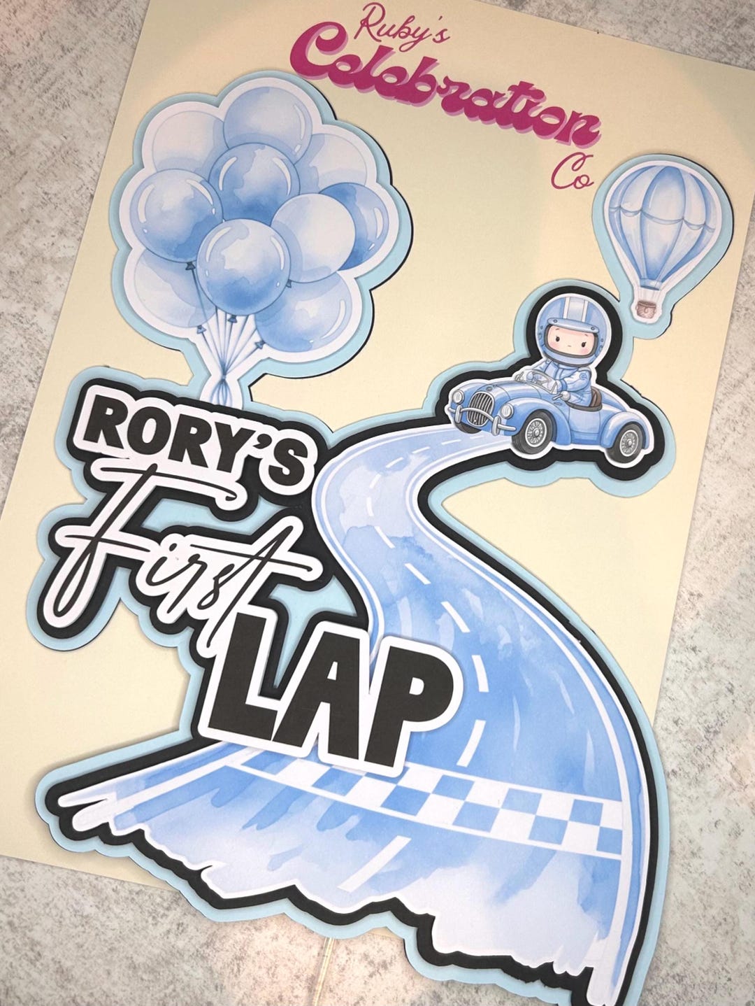 Large First Lap Around the Track Cake Topper - Etsy