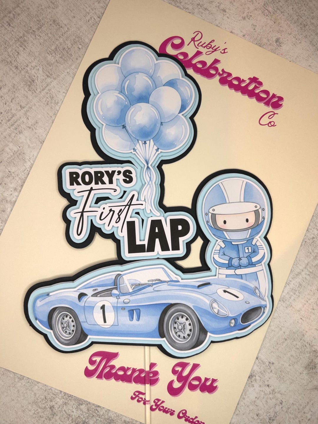 First Lap Around the Track Cake Topper - Etsy