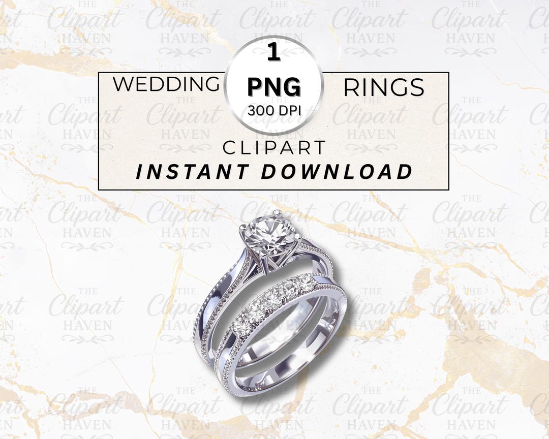 Diamond Engagement Ring Clipart | Silver Wedding Rings, Bridal PNG ...