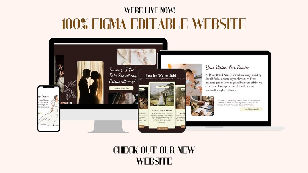 Figma Website Template, Wedding Planner Website Design, Editable Figma ...