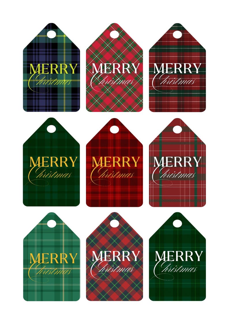9 RL Christmas Inspired Tartan Printable Gift Tags - Etsy