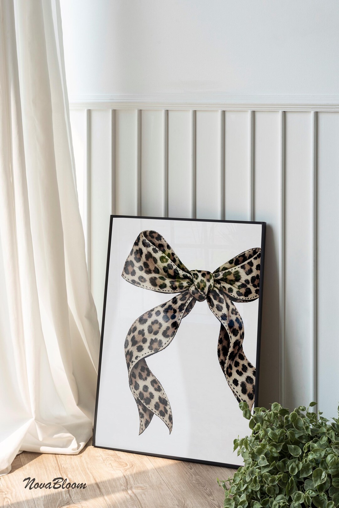 Leopard Bow Tie Poster Printable | Hand Drawn Bow Tie Wall Art ...