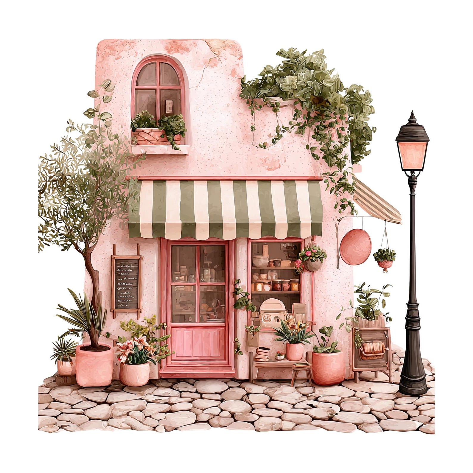 Watercolor Valentine Clipart Bundle: Pink Houses, Girl, Lighthouse ...