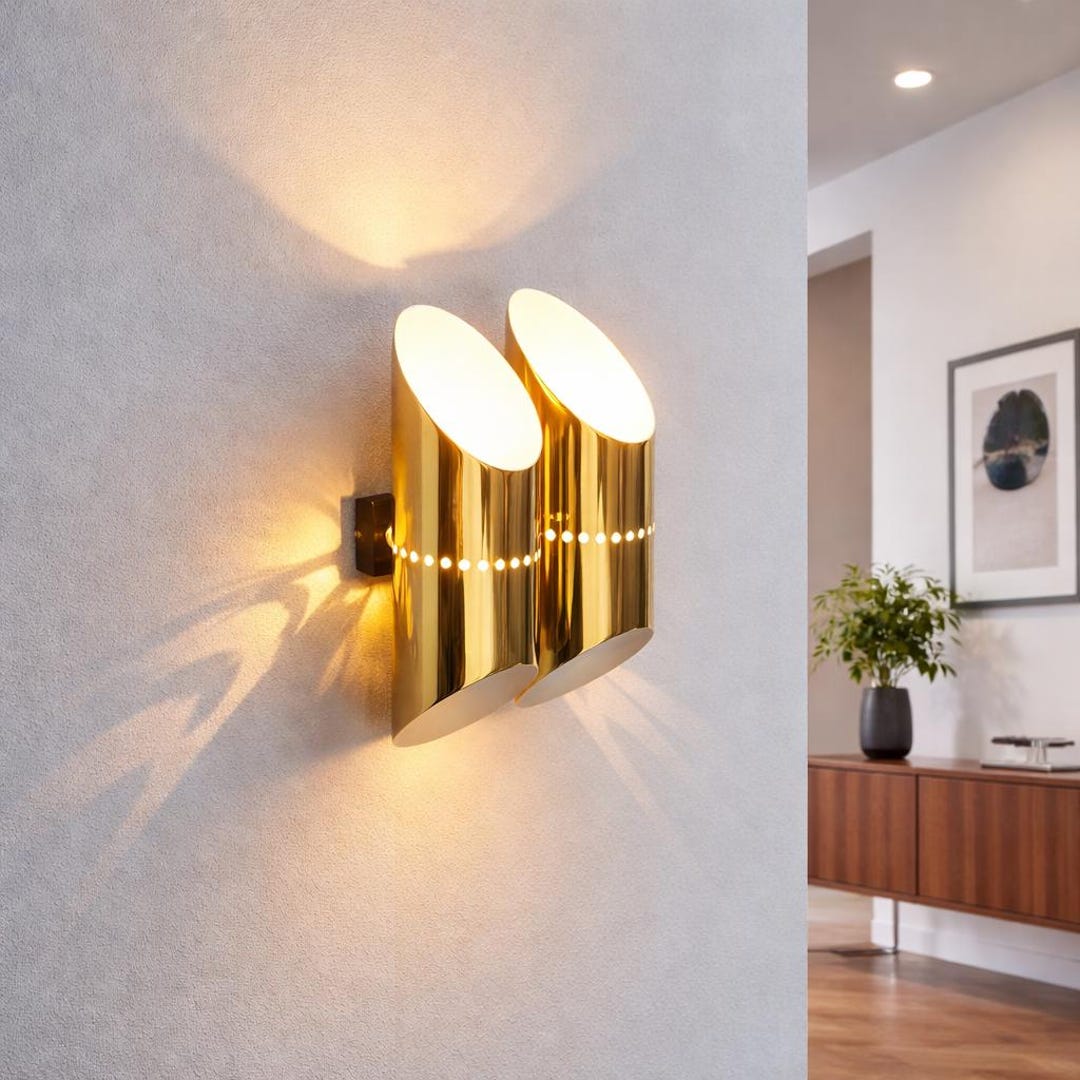 Handmade Solid Brass Wall Sconce | Modern Hardwired Lighting - Etsy