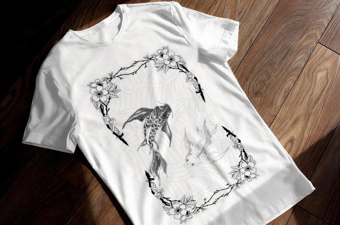 Cozy Koi Vintage Japanese T-shirt Graphic Tee UNISEX - Etsy