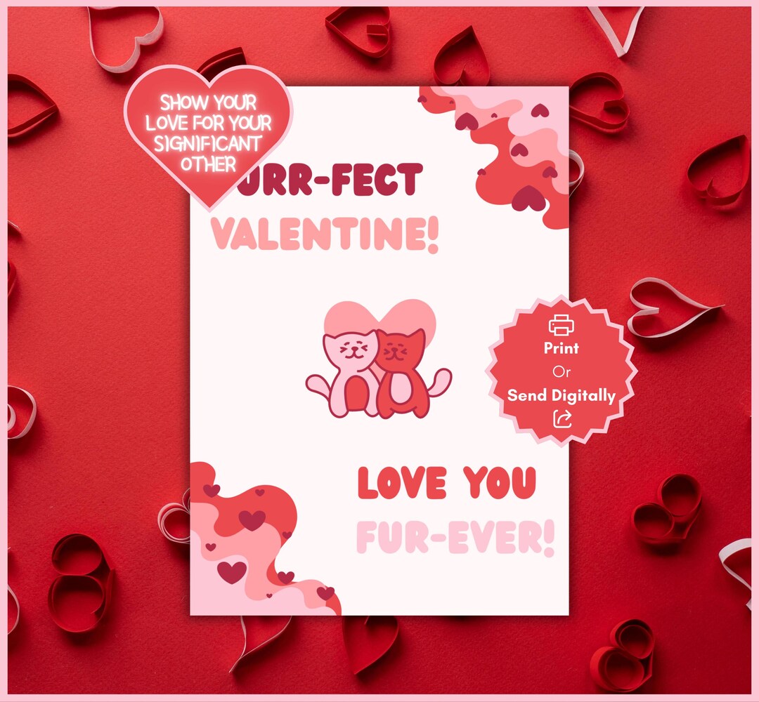 Printable Valentines Day Card Template, Editable Personalized ...