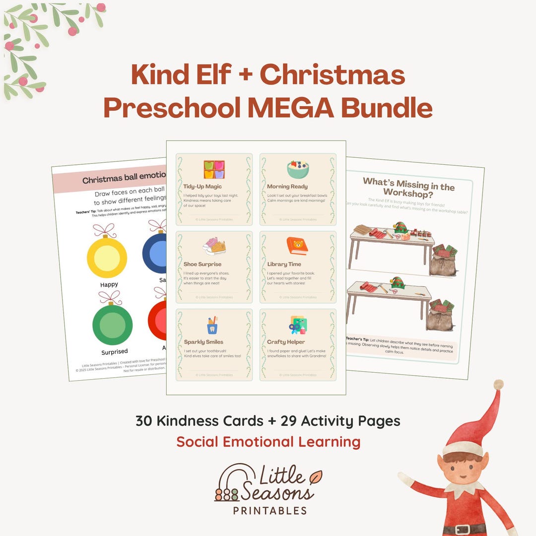 Elf on the Shelf Alternative – Kind Elf Cards + Christmas Activities ...