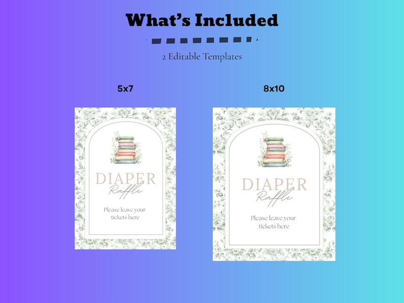 Diaper Raffle Sign Printable, Baby Shower Diaper Raffle Sign, Editable ...