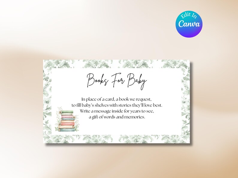 Books for Baby Insert Template, A New Chapter Begins Baby Shower Insert ...