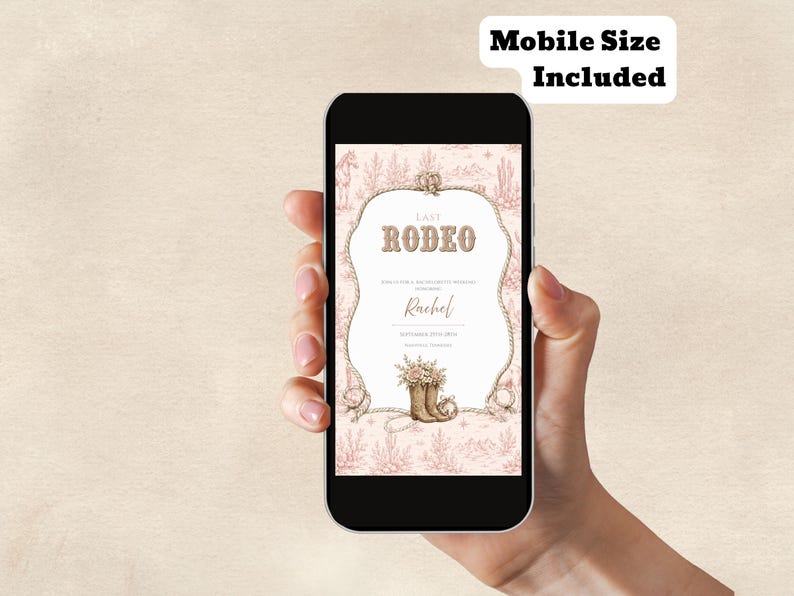 Last Rodeo Bachelorette Invitation Template, Nashville Bachelorette ...