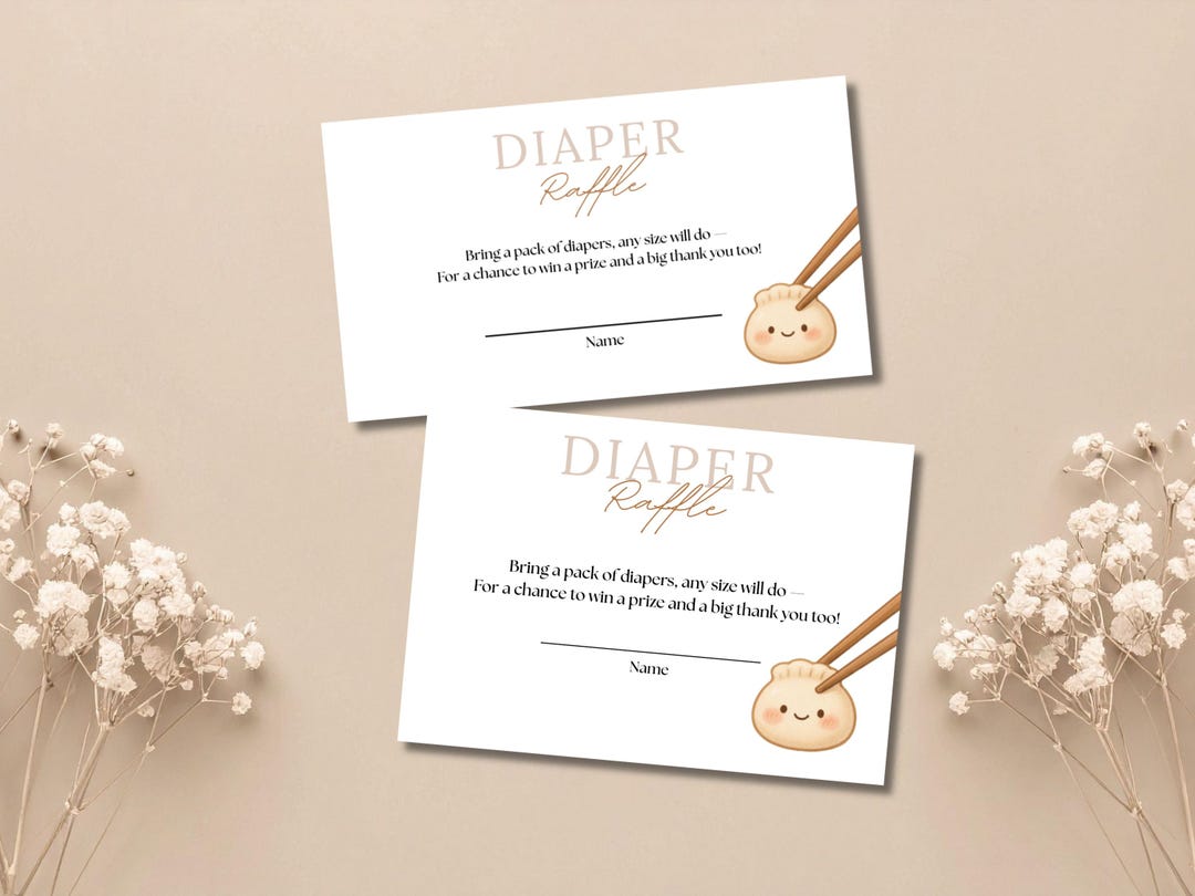 Little Dumpling Diaper Raffle Insert Printable, Dumpling Baby Shower ...