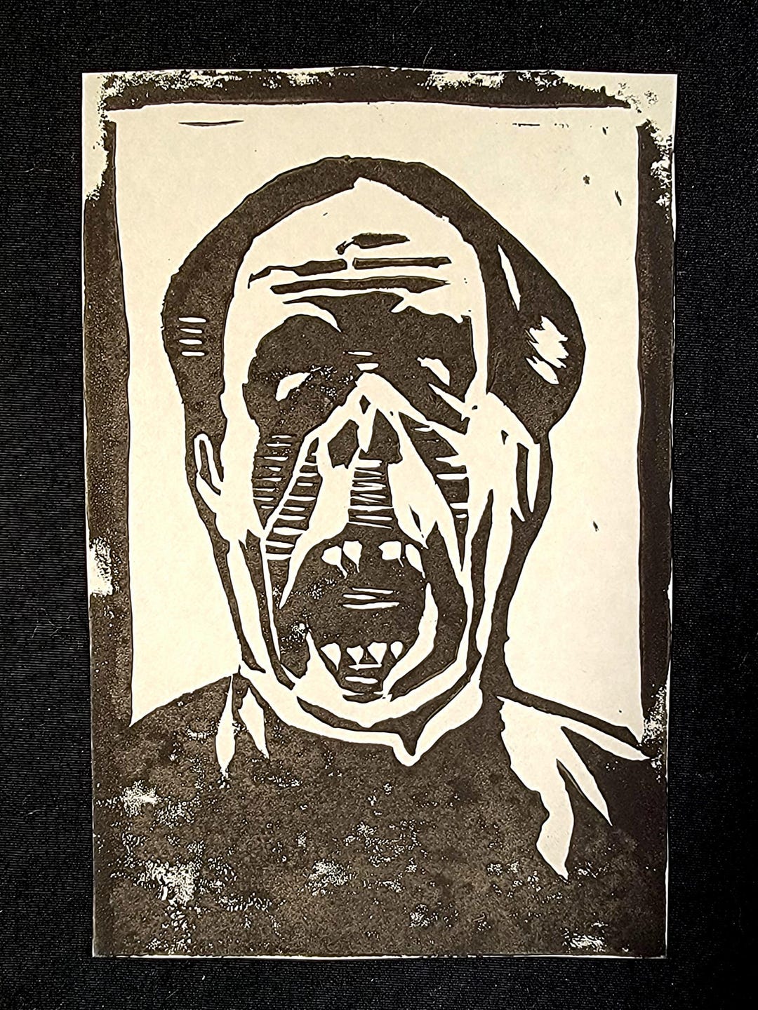Erik - the Phantom of the Opera | Original Linocut Classic Horror Film ...