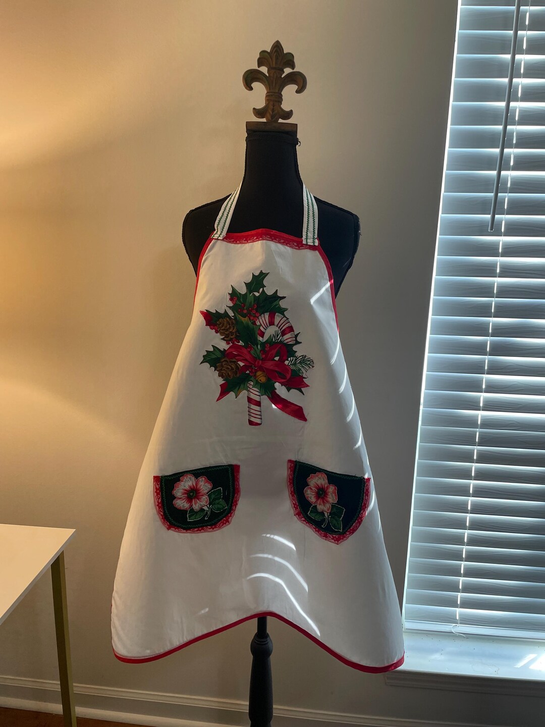 Christmas Holly Candy Cane Full Kitchen Apron, 100% Poly-cotton - Etsy