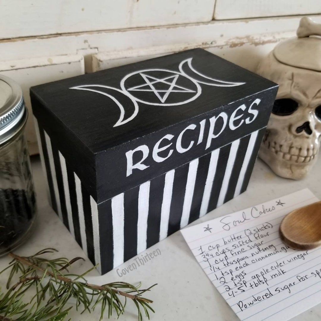 Kitchen Witch Hand Painted Recipe Box With Cards Made to Order - Etsy
