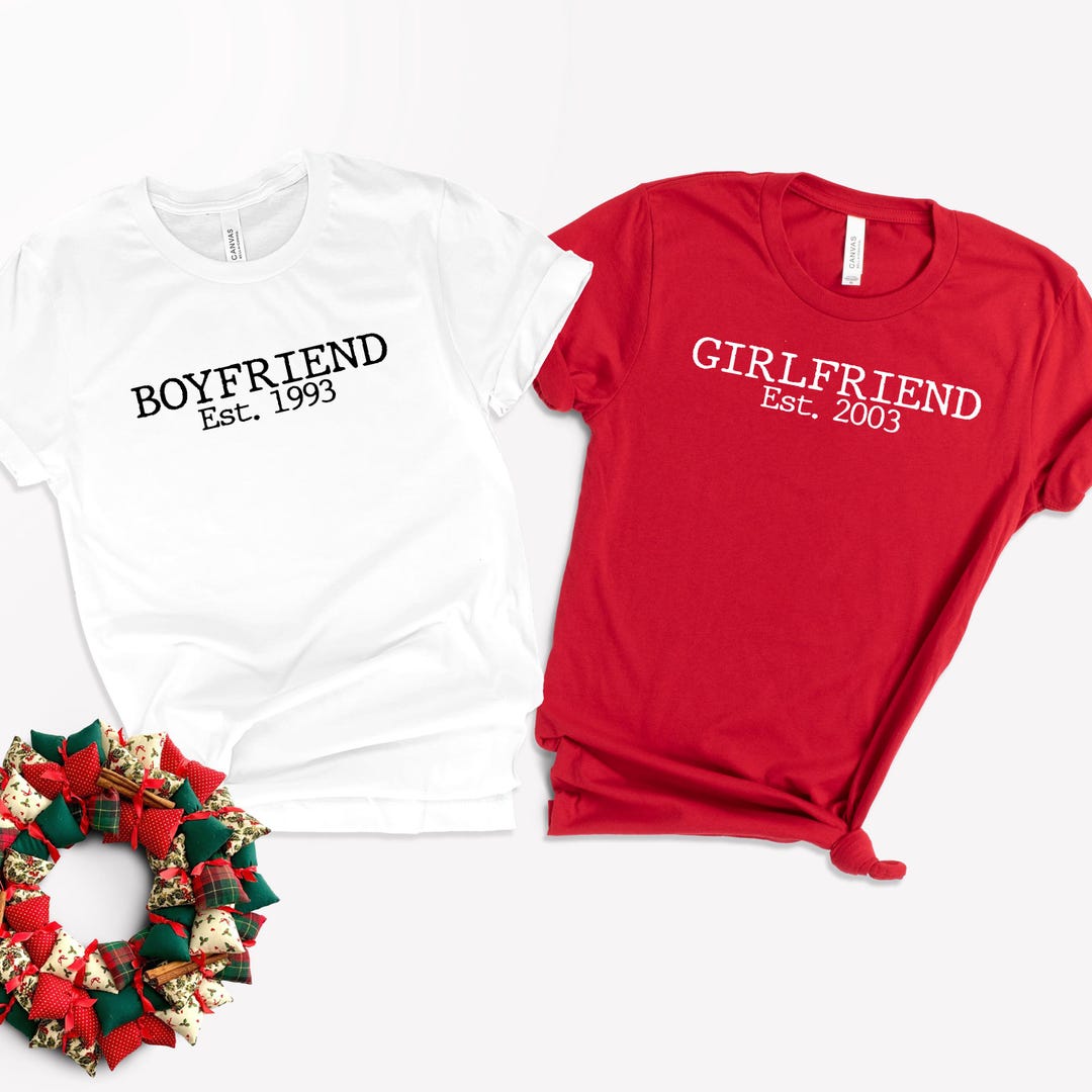 Personalized Boyfriend Girlfriend Shirt, Valentine's Day Custom Tee - Etsy