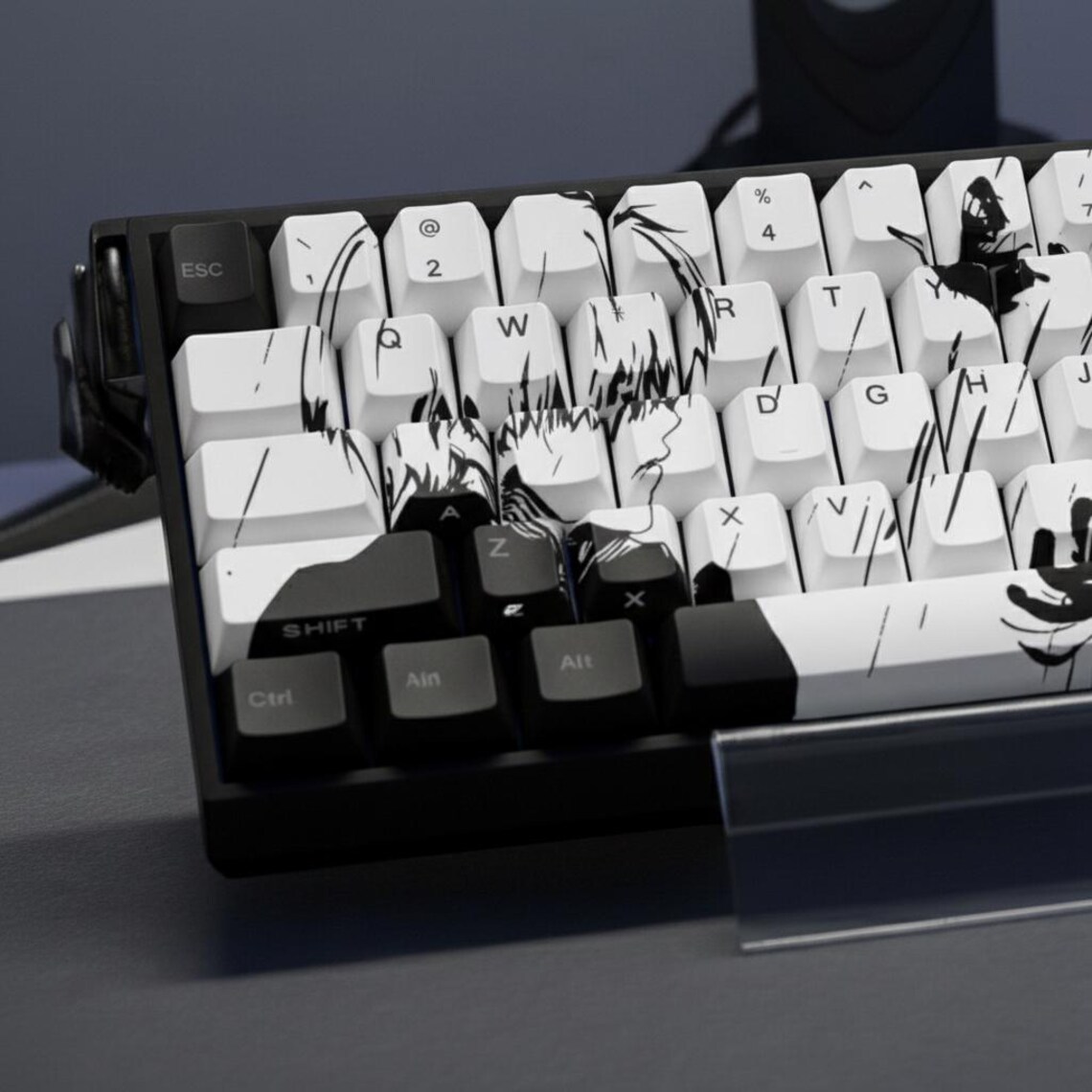 Tokyo Ghoul Keycaps | Kaneki Ken Anime Keycap Set | Handmade PBT ...