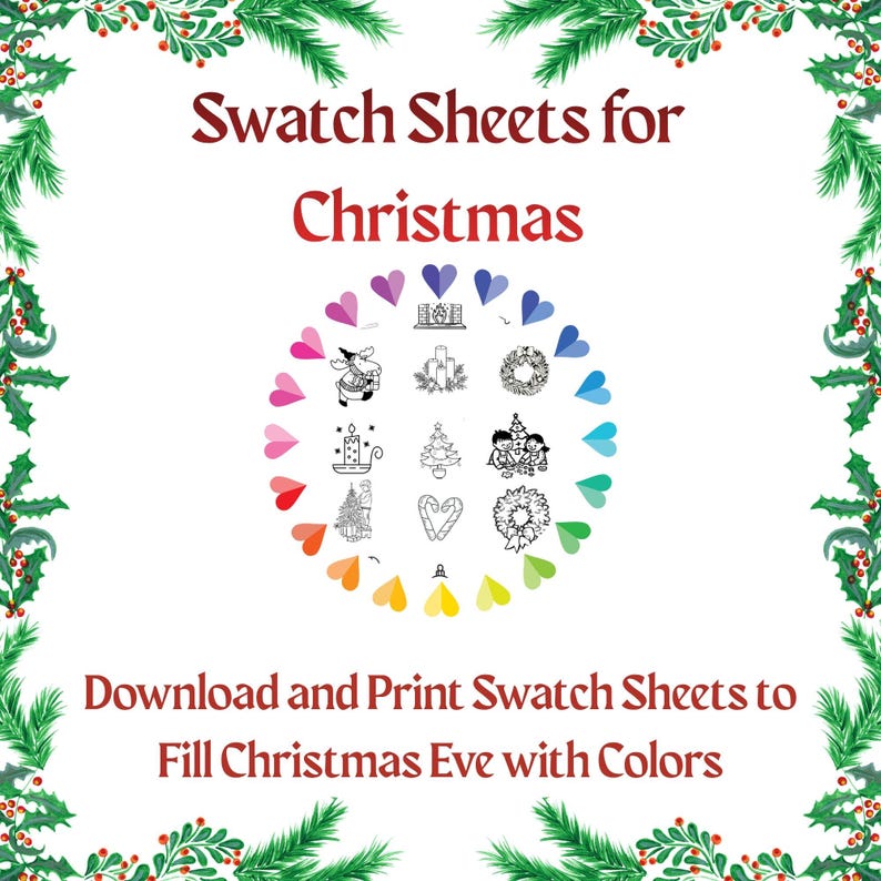 Christmas Color Swatch Sheets (digital Download) - Etsy
