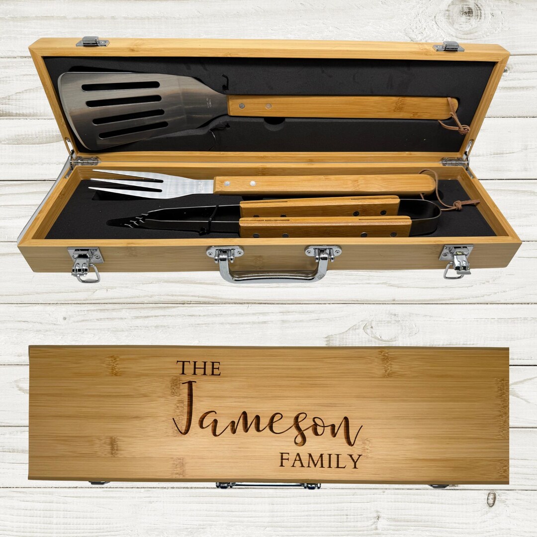 Personalized BBQ Set, Grill Set, Birthday Gift for Dad, Gift for Family ...