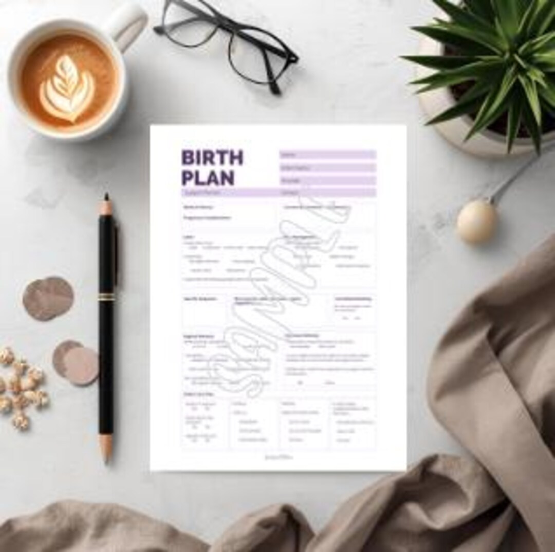 Birth Plan Printable - Birth Preferences Sheet - Labor Planner ...
