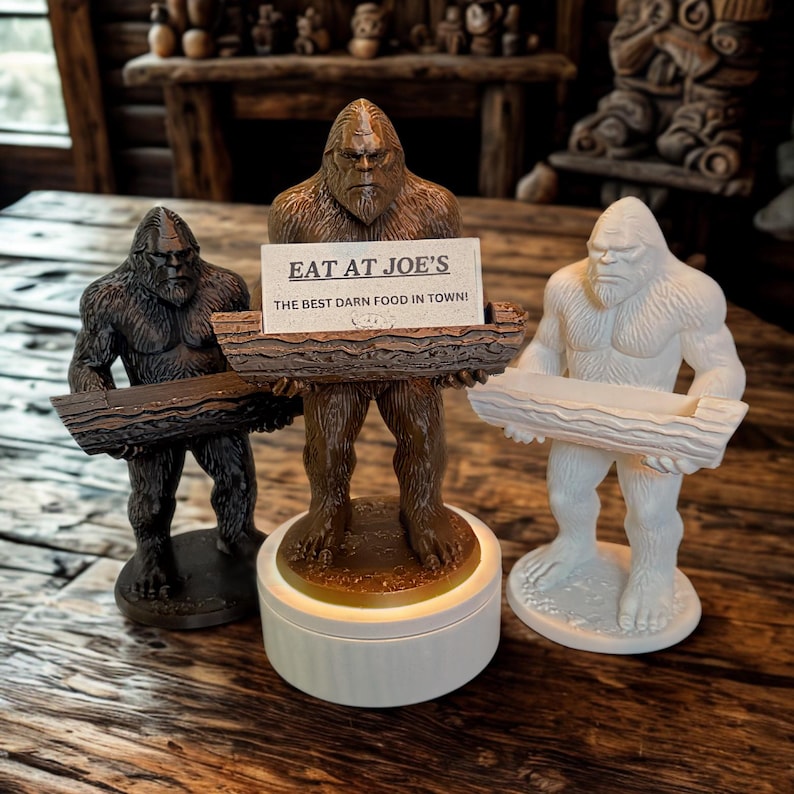 Sasquatch Office Decor Bigfoot Business Card Display Stand, Cryptid ...