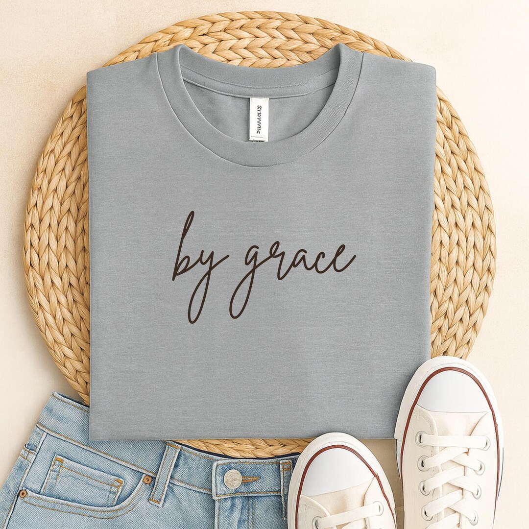 By Grace Christian Script PNG - Minimal Faith Word Design - Bible Quote ...