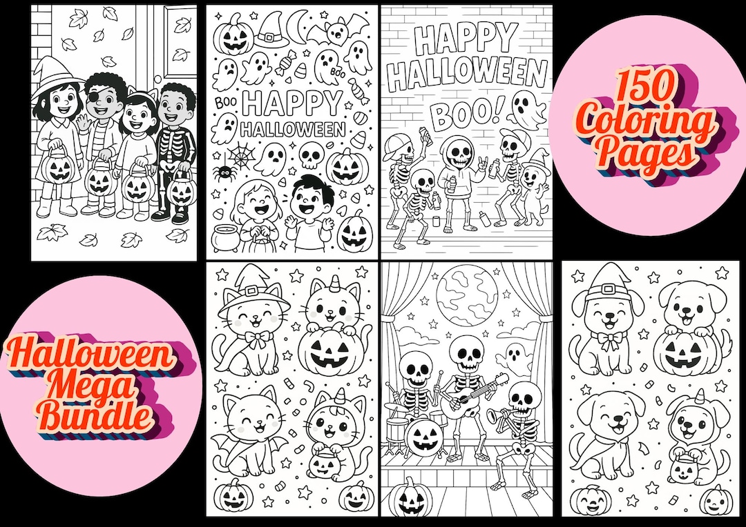 Mega Bundle Halloween Coloring Pages, 150 Designs (PDF) - Etsy