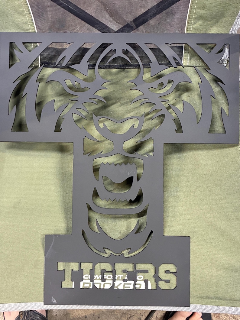 Cut Ready NC File for CNC Plasma Cutter Tigers Logo and DXF File ...